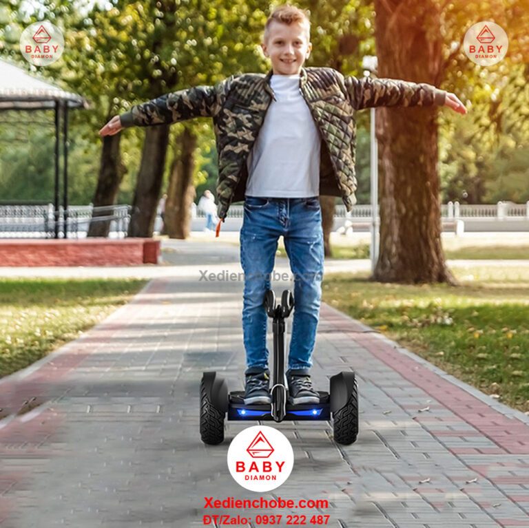 Xe điện cân bằng 10 inch, Mini Robot Mini T, bánh lớn, có tay cầm dài
